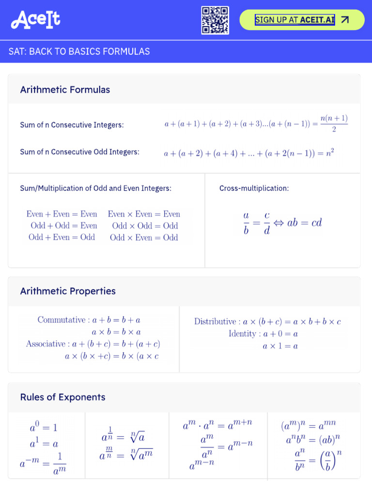 AceIt SAT StudyGuide2023 | PDF | Line (Geometry) | Sat