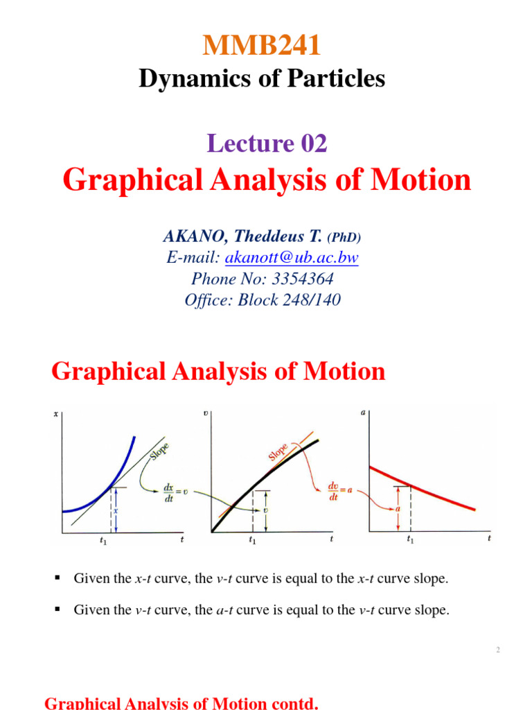 Lecture 2 - Graphical Analysis of Motion | PDF | Acceleration | Velocity