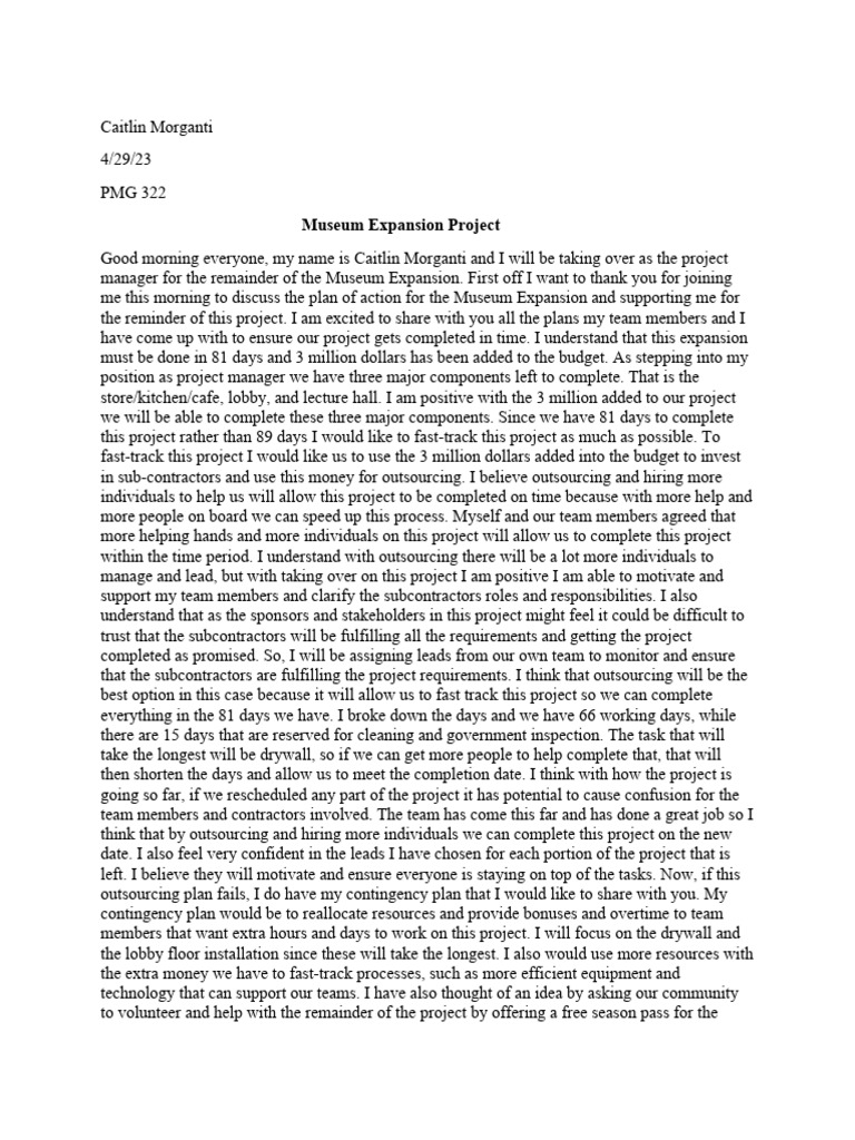 Museum Expansion Project | PDF | Business