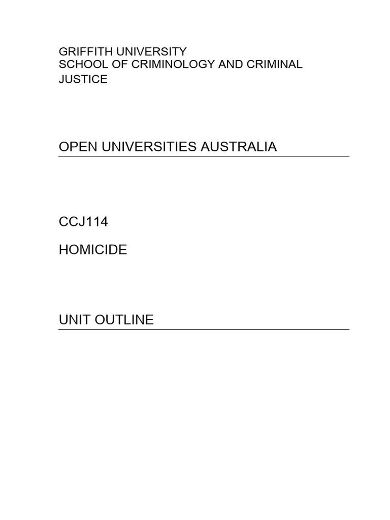 Homicide Course Outline | PDF | Academic Dishonesty | Crimes