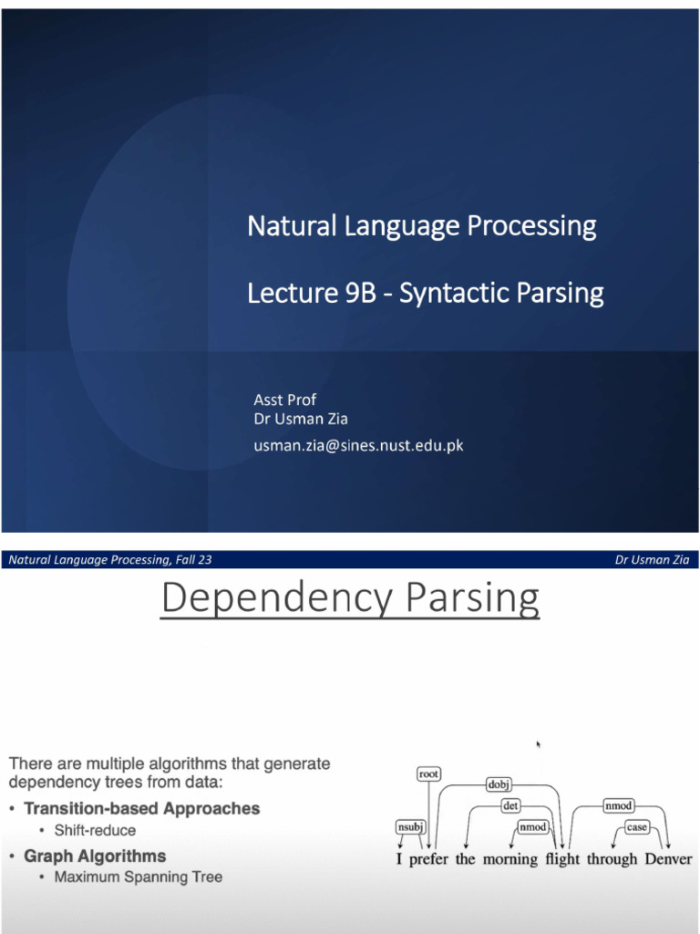 Lecture 9B - Syntatic Parsing | PDF