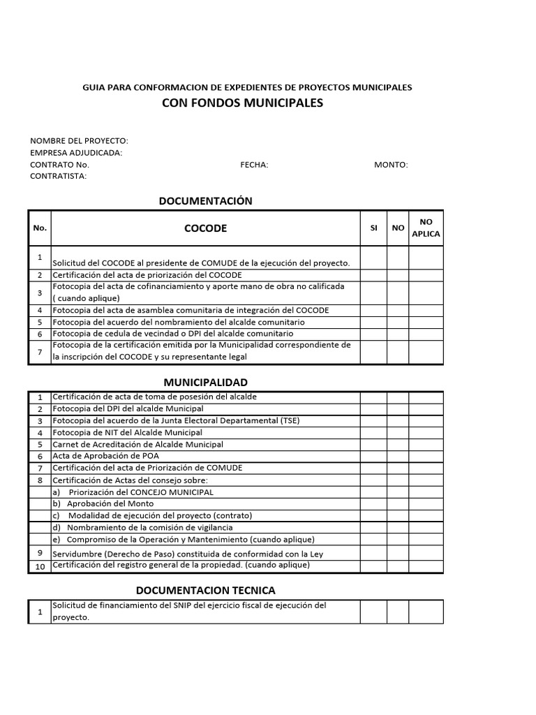 Chet List Proyectos | PDF | Liquidación | Alcalde