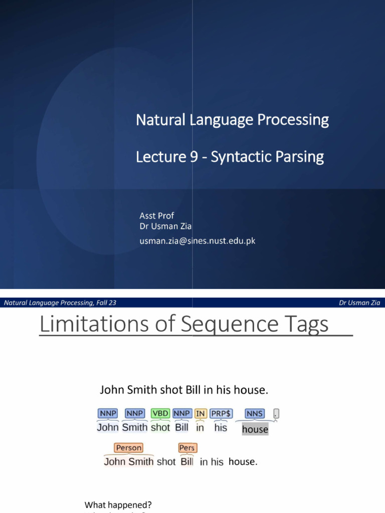 Lecture 9 Syntatic Parsing | PDF