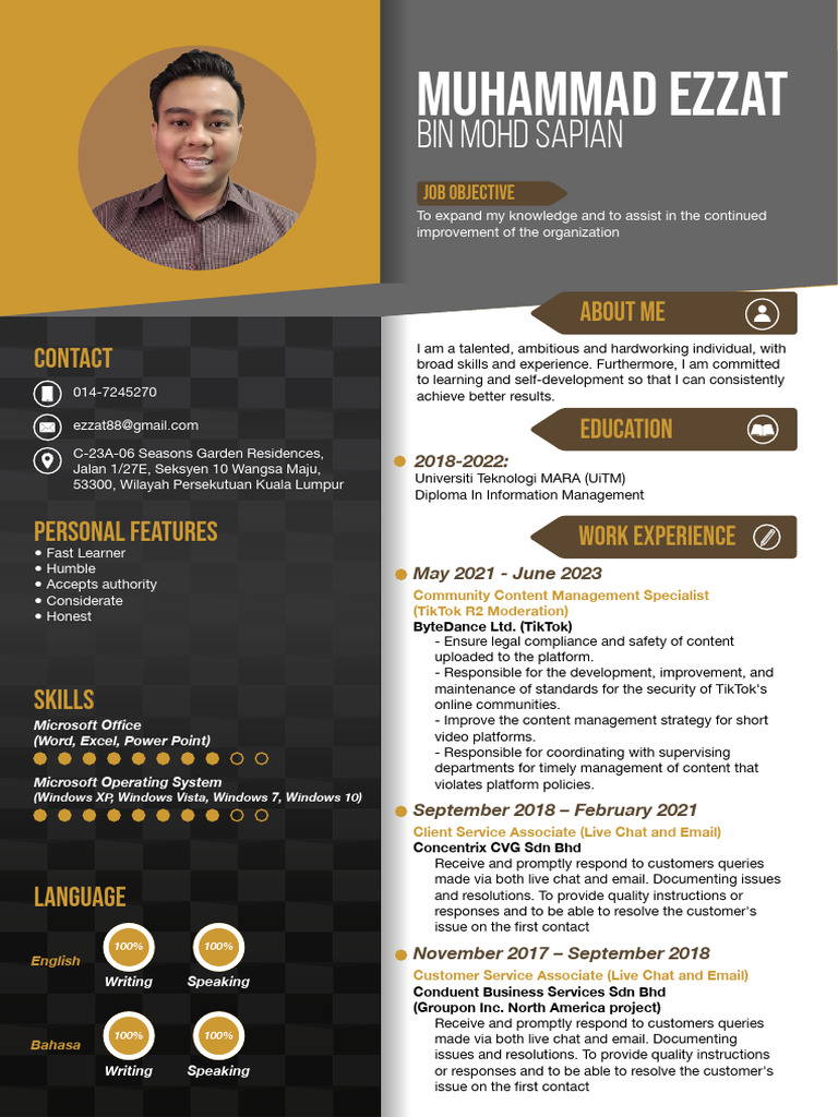 Muhammad Ezzat Bin Mohd Sapian Pdf Call Centre Microsoft Windows