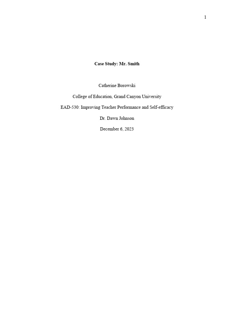 Case Study - MR Smith | PDF | Teaching Method | Learning