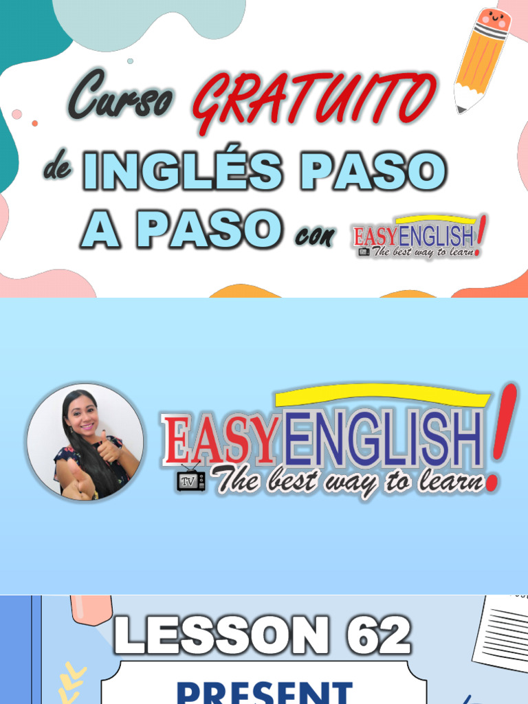 Lesson 62 Present Continuous | Descargar gratis PDF | Unidades Semánticas | Lingüística