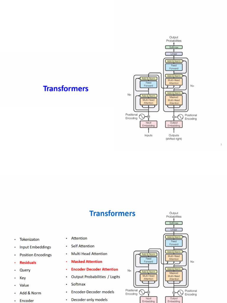 Lecture 13 - Transformer Encoder Decoderv2 | PDF