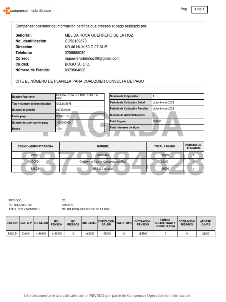Enero Planilla Melida | PDF | Pensión | Jubilación