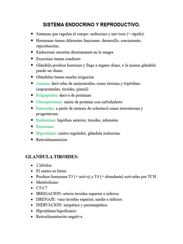 Sistema Endocrino y Reproductivo | PDF | Páncreas | Sistema endocrino