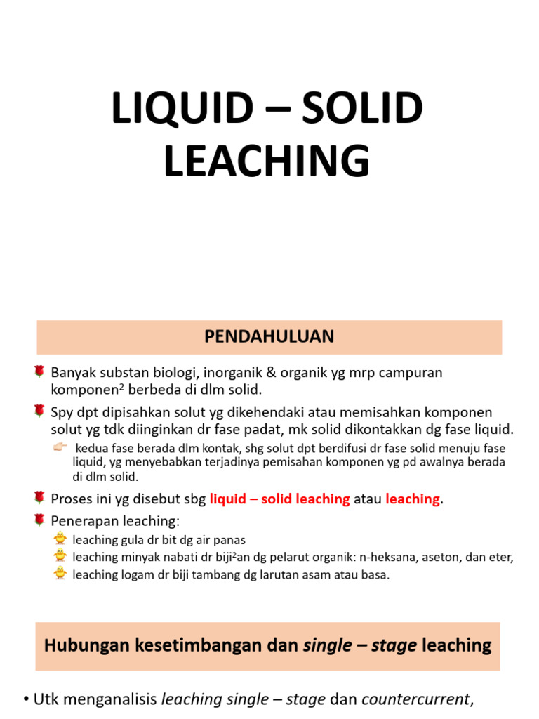 6-LIQUID - SOLID LEACHING-rev-260923 | PDF