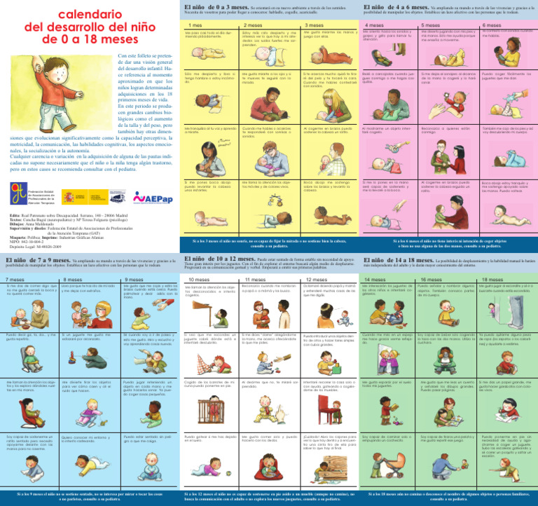 Calendario de desarrollo infantil 0-18 meses | PDF | Ciencias del ...