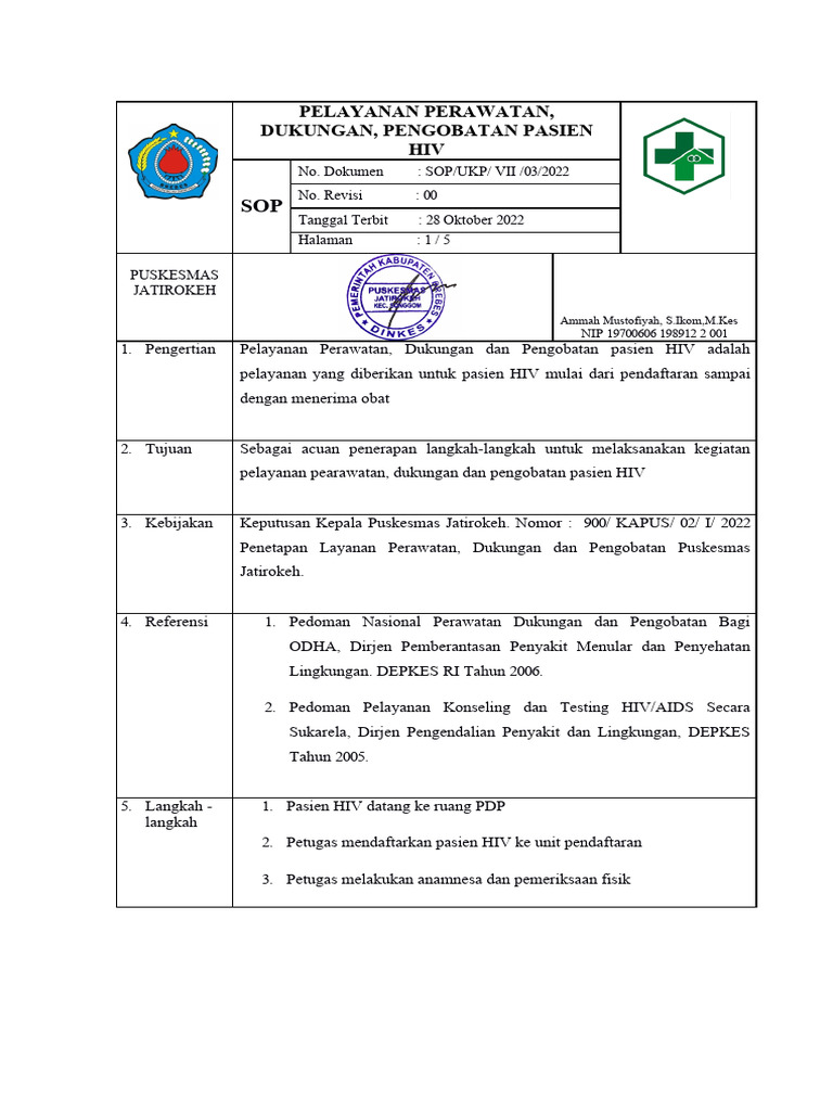 Sop Pelayanan PDP Pasien Hiv (1) 1 | PDF