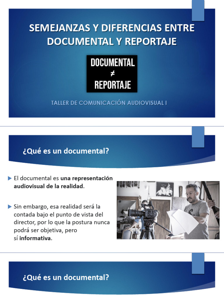 98to - 08 - Semejanzas y Diferencias Entre Documental y Reportaje | PDF | Documental | Periodismo