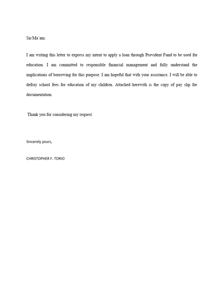 Letter of Intent PROVIDENT | PDF