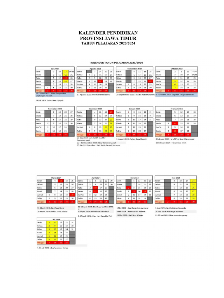 Kalender Pendidikan | PDF