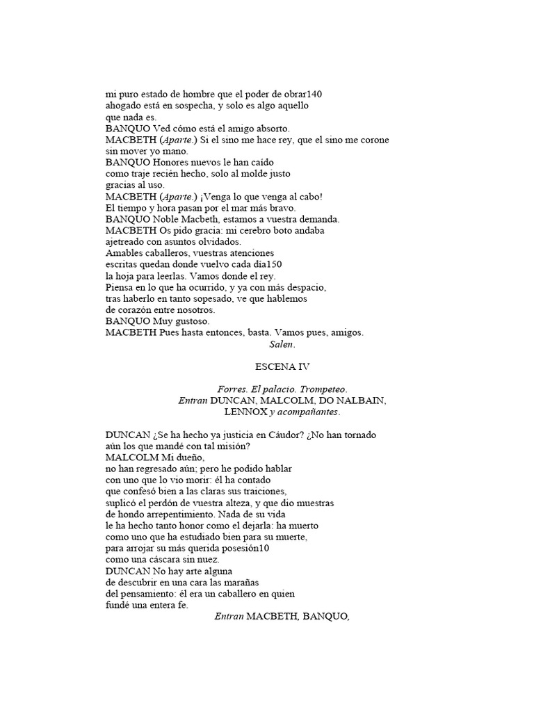Acto I, Escenas IV-VII | PDF | Macbeth