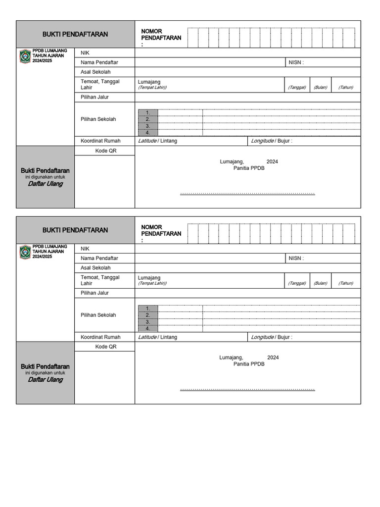 Formulir PPDB 2024 | PDF