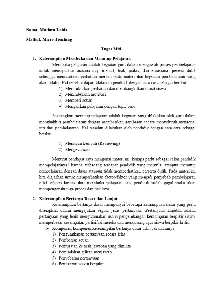 Micro Teaching | PDF