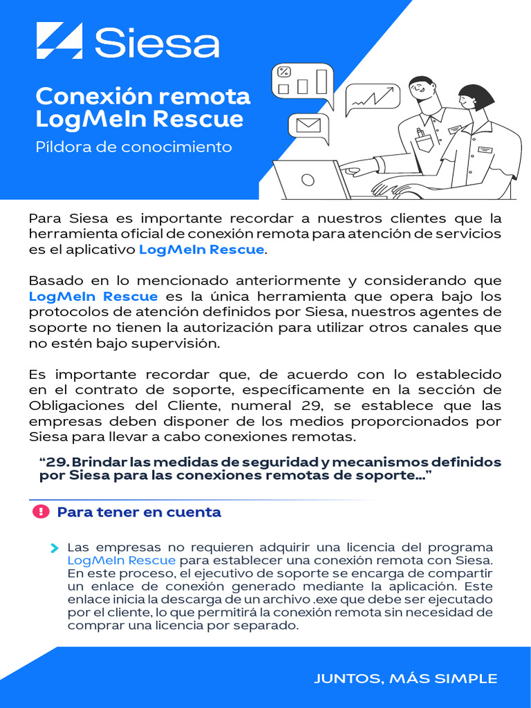 Pildora de Conocimiento - Conexion Remota LogMeIn Rescue Siesa | PDF