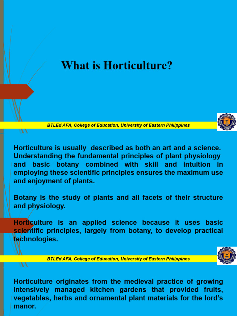 Intro to Horticulture Basics | PDF | Horticulture | Agriculture