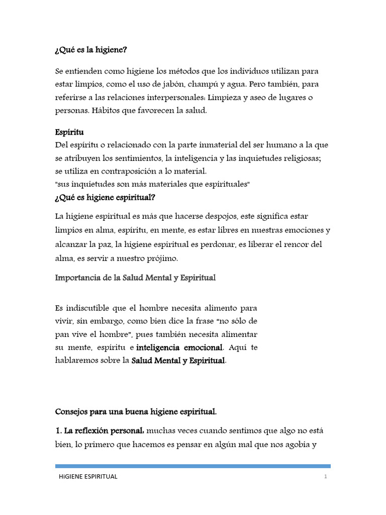 Higiene Espiritual Pdf
