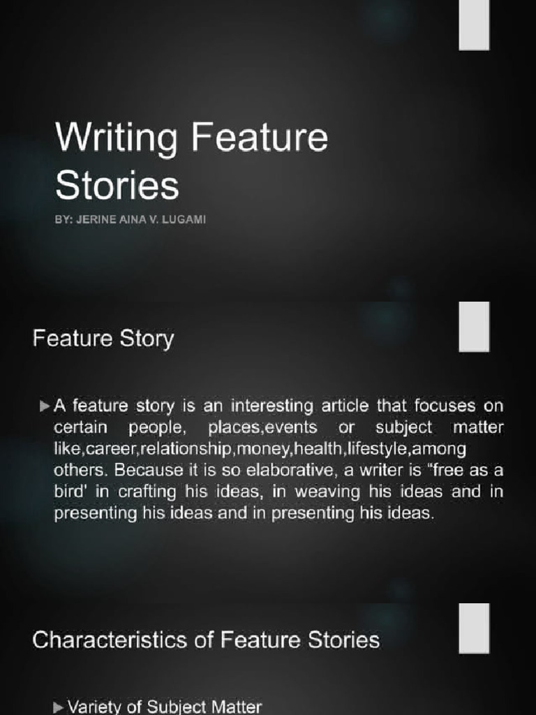 Feature Writing 74104652 | PDF