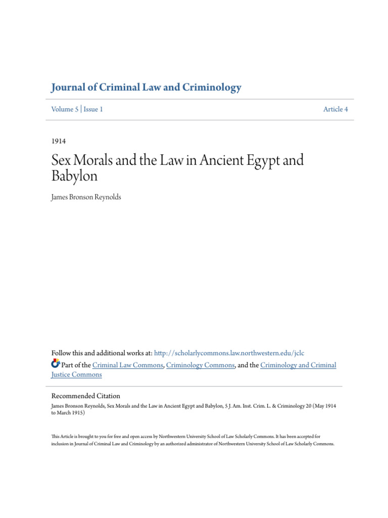 Sex Laws and Morality in Ancient Egypt | PDF | Adultery | Wife