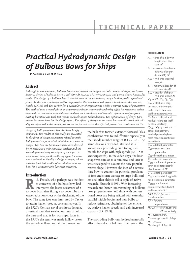 Ship Bulbous Bow Design Guide | PDF | Ships | Hull (Watercraft)