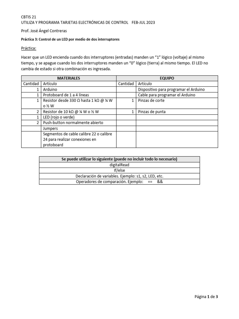 Prac3 Utiliza | PDF | Diodo emisor de luz | Ingeniería Electrónica