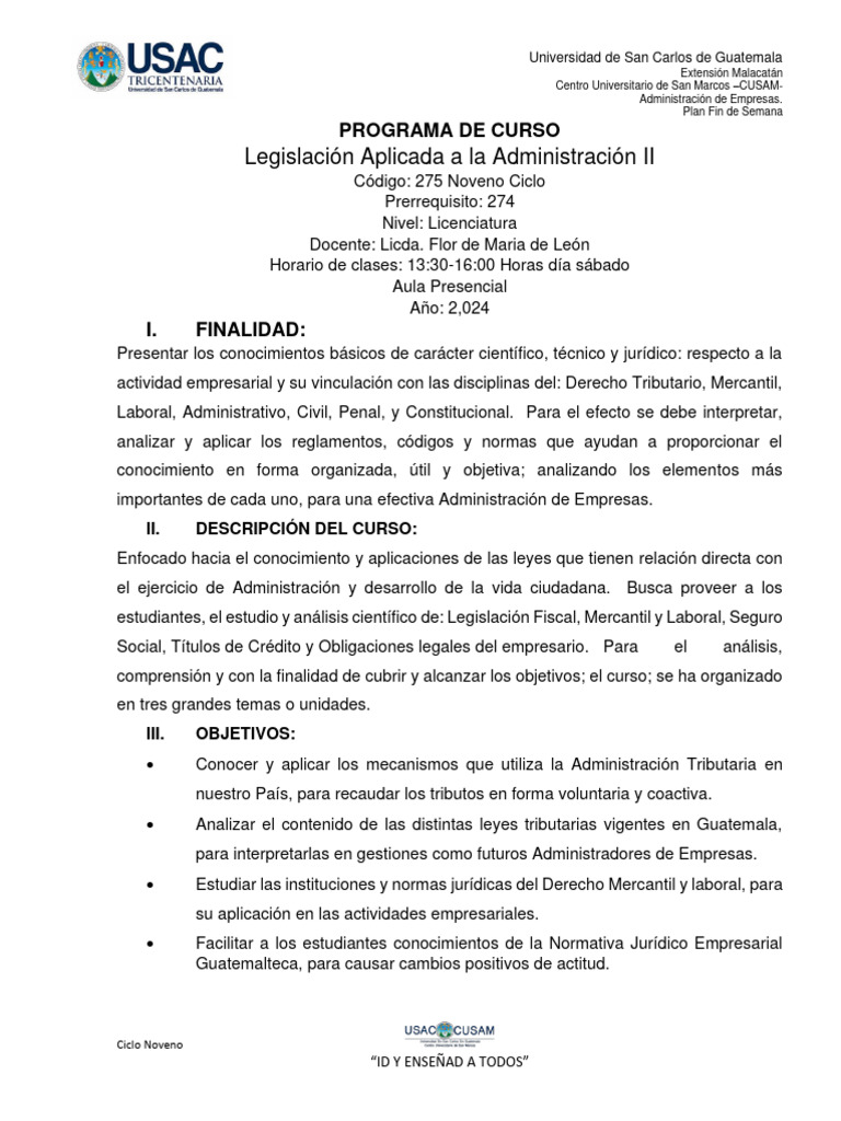 LEA 2024 Programacion | PDF | Derecho laboral | Impuestos