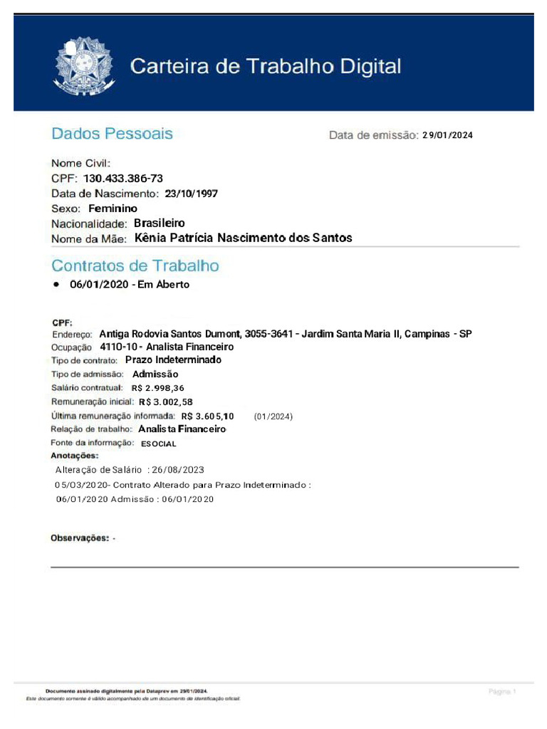 Carteira de Trabalho PDF | PDF