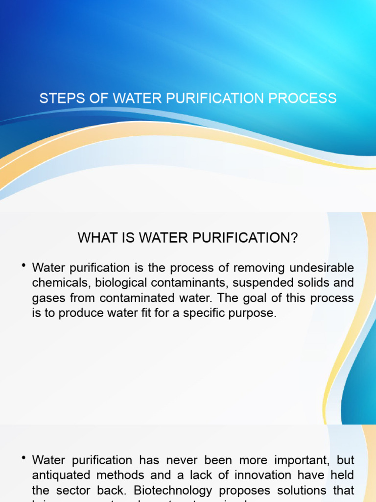 Steps of Water Purification Process | PDF | Water Purification | Water