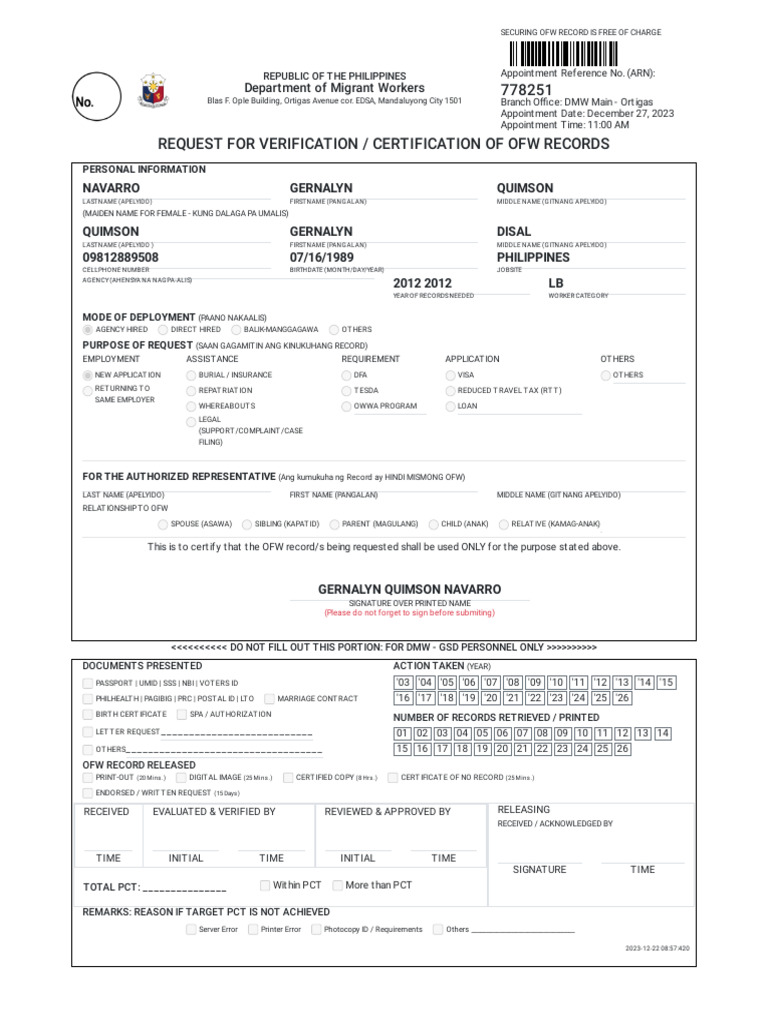 Poea Info Sheet | Download Free PDF | Employment | Labor