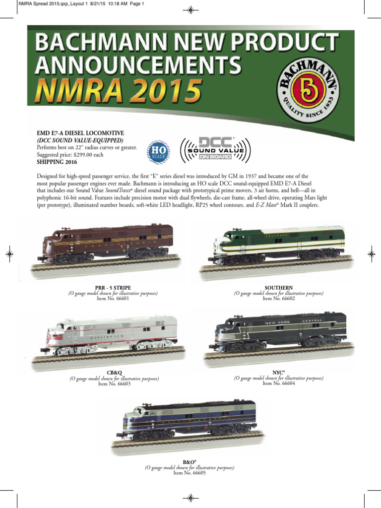 Bachmann 2015 - New Products | PDF | Ios | Rail Transport