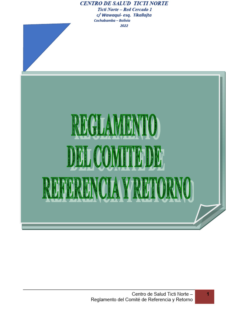 Reglamento de Comite de Referncia y Retorno | PDF | Hospital