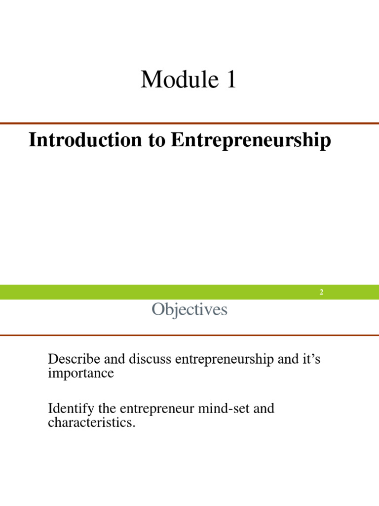 Module-1-Entrepreneurship | PDF | Entrepreneurship | Cognition