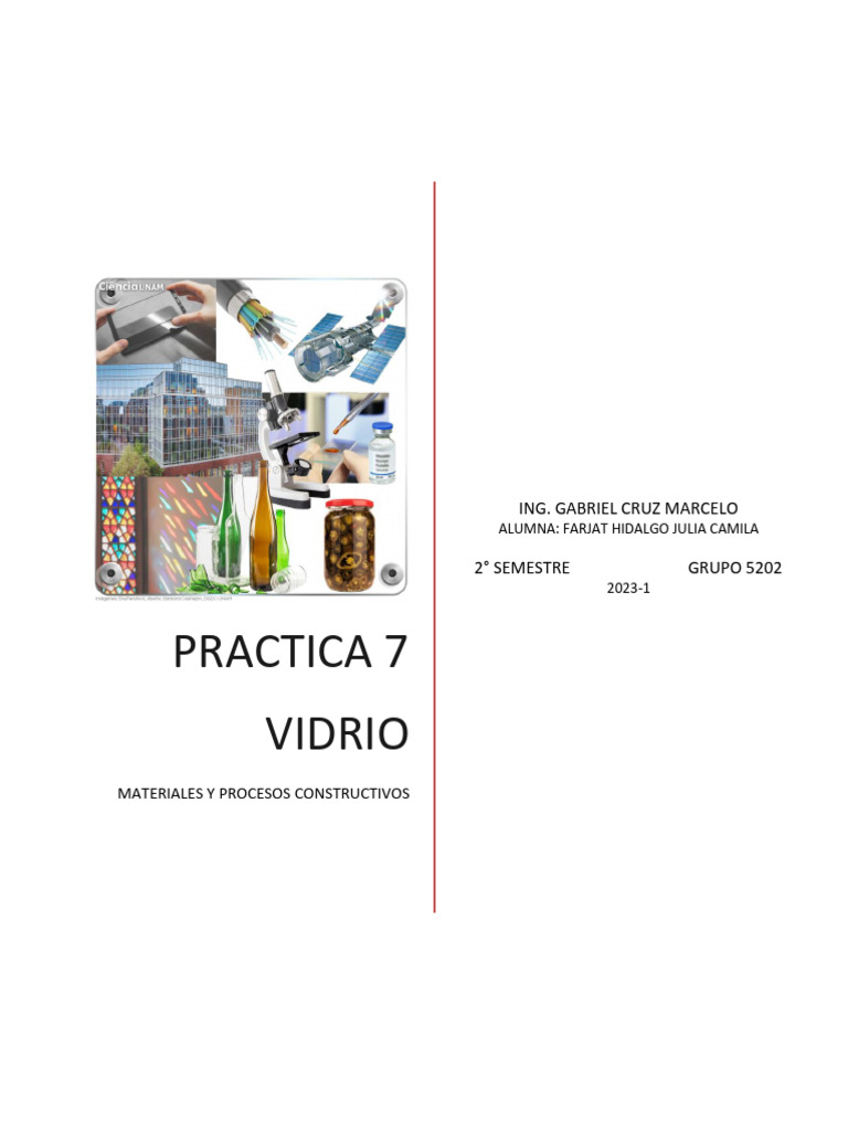 Practica 7 Vidrio | PDF | Lentes | Materiales