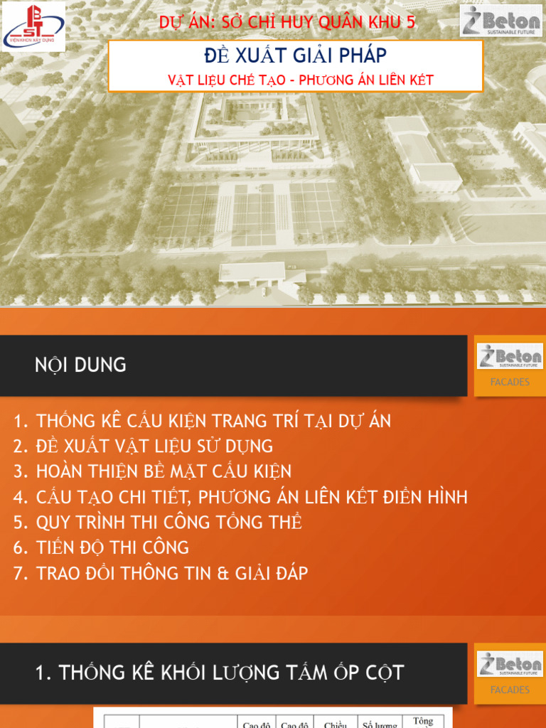 ĐỀ XUẤT GIẢI PHÁP TẤM ỐP - SỞ CHỈ HUY QK5 | PDF