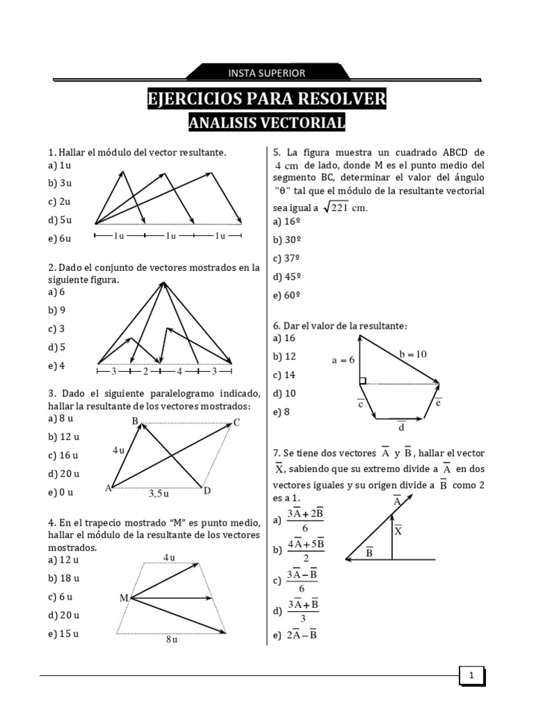 Analisis Vectorial Ejercicios Tarea | PDF | Vector Euclidiano | Geometría algebraica