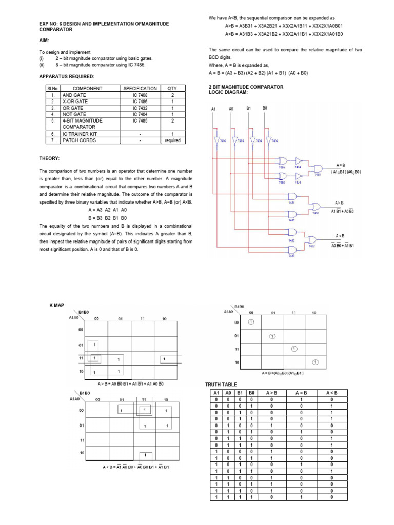6.magnitude Comparator | PDF | Computers