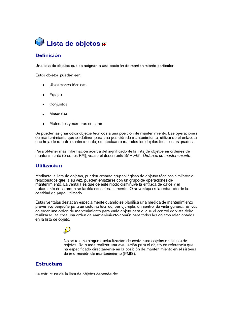 Lista de objetos | PDF