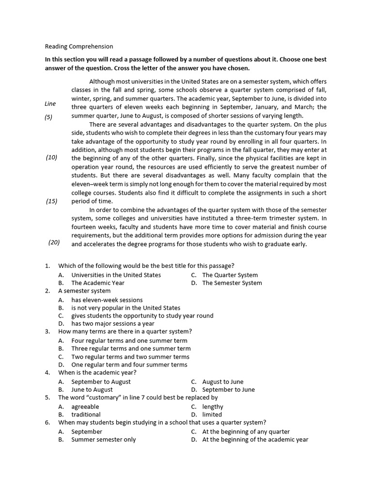 Reading Comprehension-Exercise | PDF