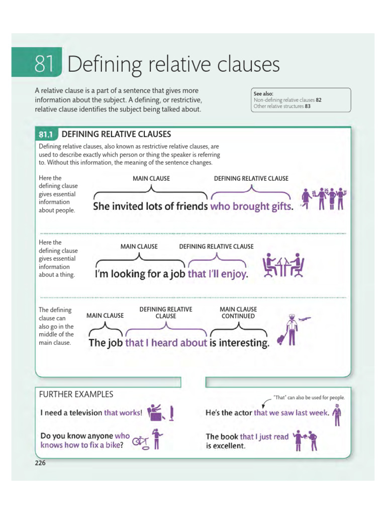 Defining and Non-Defining Relative Clauses | PDF | Subject (Grammar) | Clause