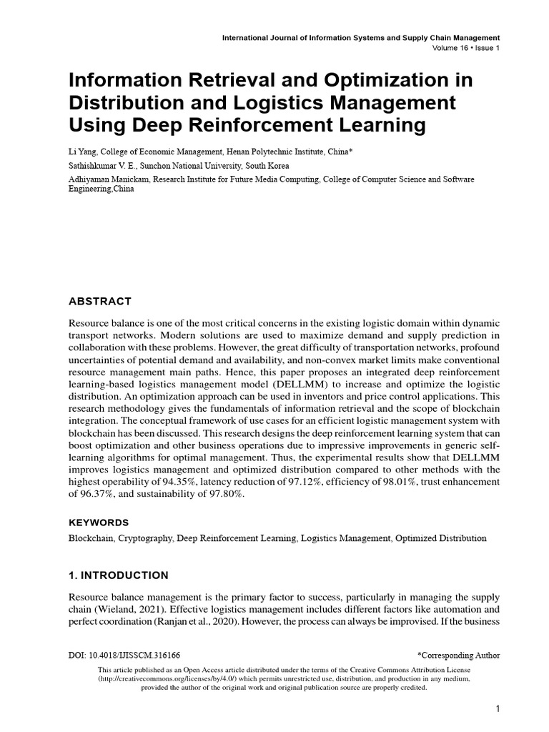 Information Retrieval and Optimization in Distribu | PDF | Logistics | Supply Chain