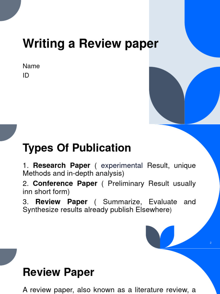 Writing A Review Paper | Download Free PDF | Cognition | Methodology