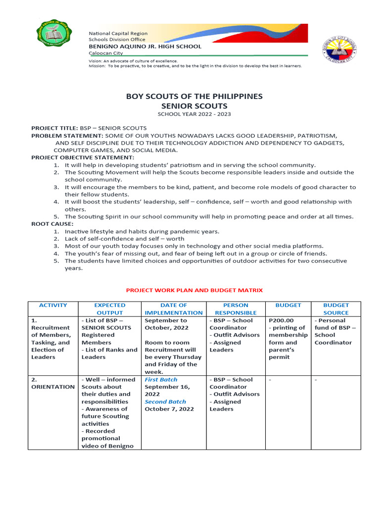 BAJHS BSP Activity Proposal 2022 2023 | PDF