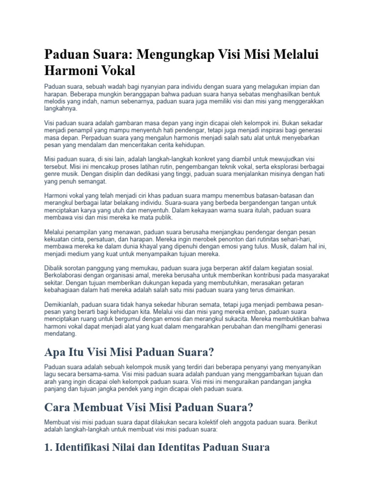 Panduan Membentuk Kelompok Paduan Suara | PDF