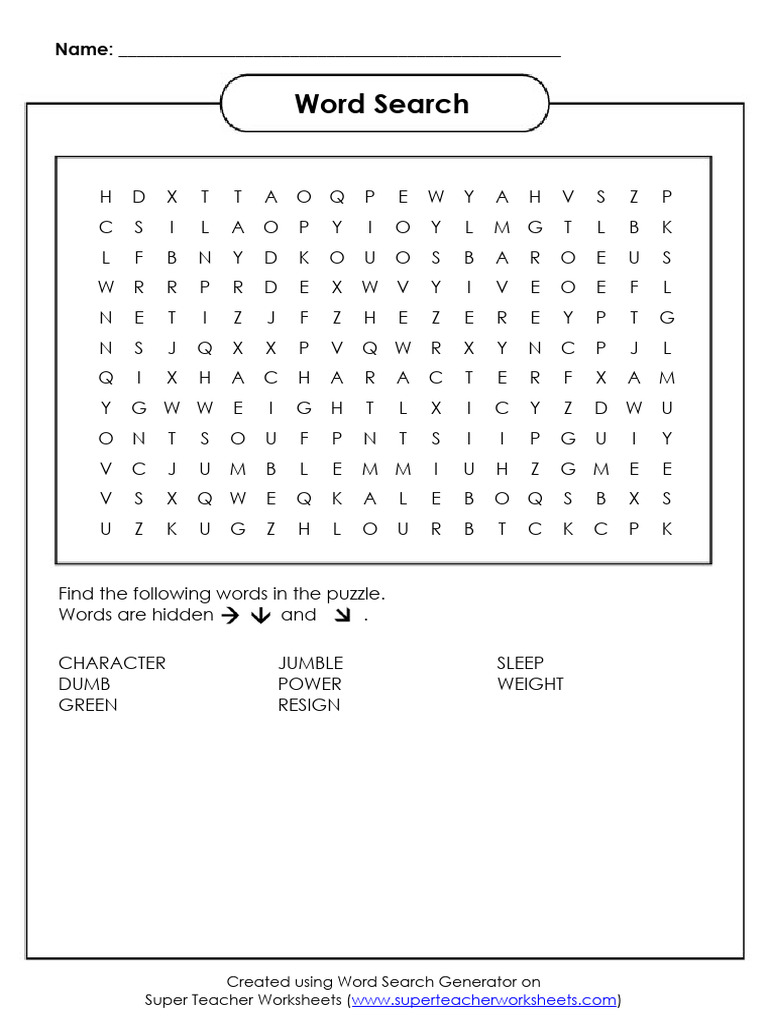 Super Teacher Worksheets Word Search | PDF | Word Search | Puzzles