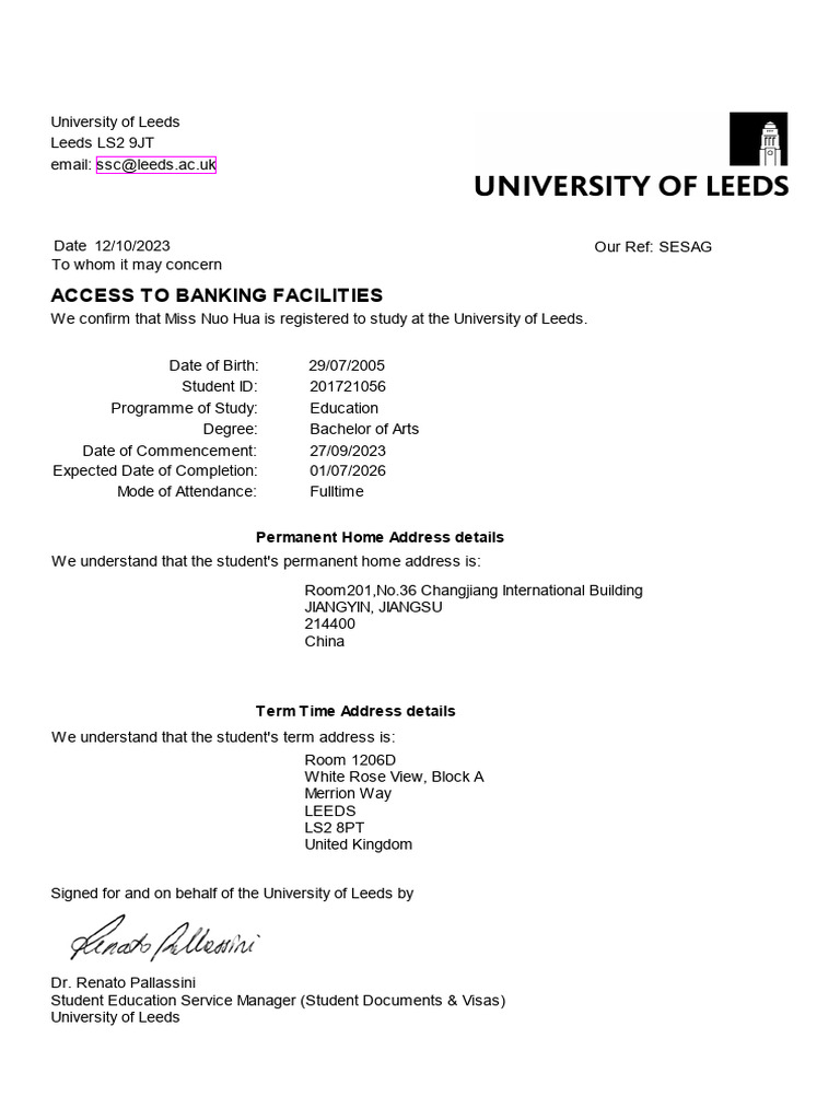 Access To Banking Facilities: Permanent Home Address Details | PDF