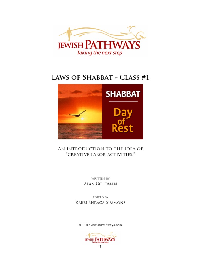 Laws of Shabbath | PDF | Shabbat | Jews And Judaism